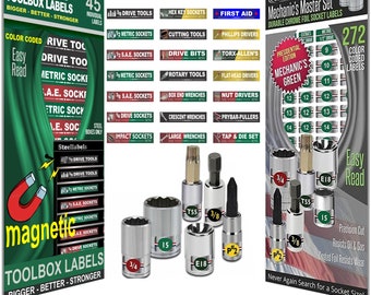 Ultimate Magnetic Toolbox Label Organizer Set for Tool Chest, Boxes ...