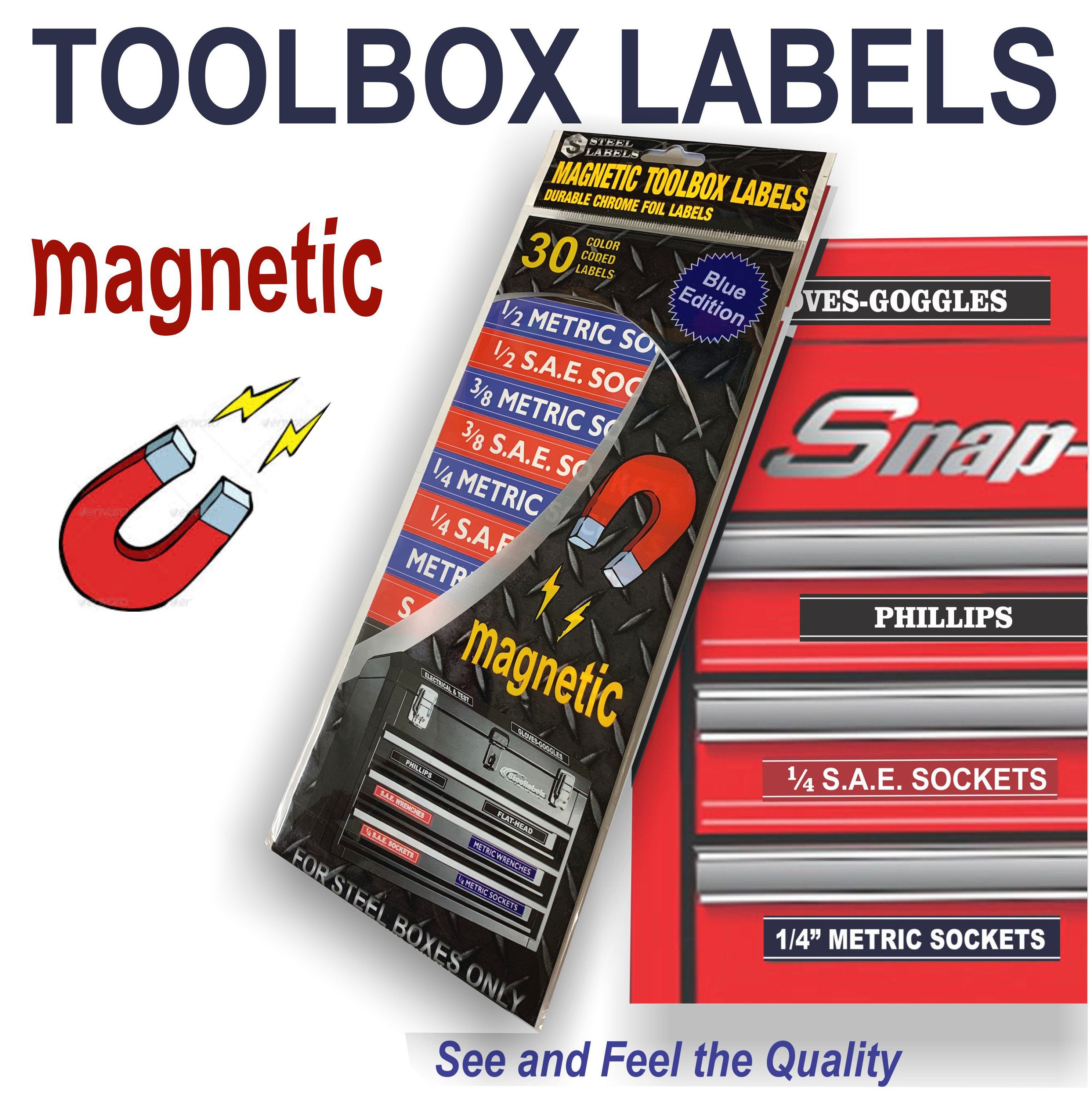 Blue Magnetic Tool Box Organizer Labels - Etsy