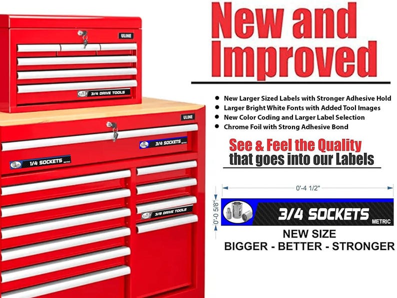 Ultimate Adhesive Toolbox Label Set - 90 Labels for Organizing Box ...