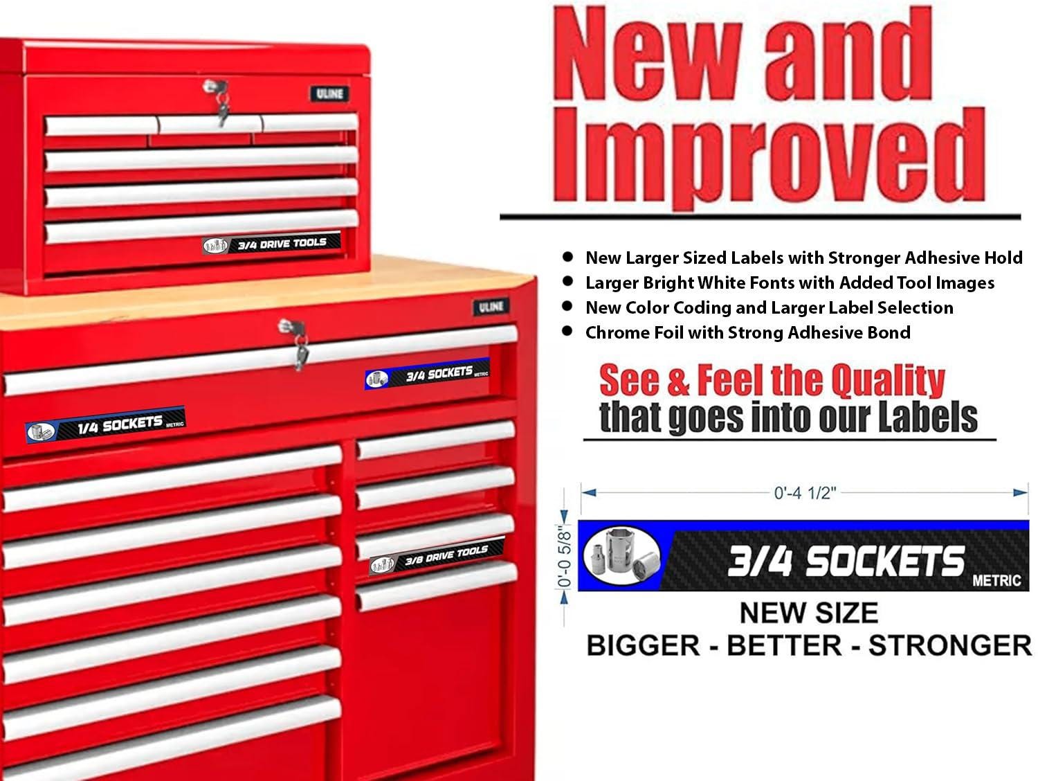 Ultimate Adhesive Toolbox Label Set - 90 Labels for Organizing Box ...