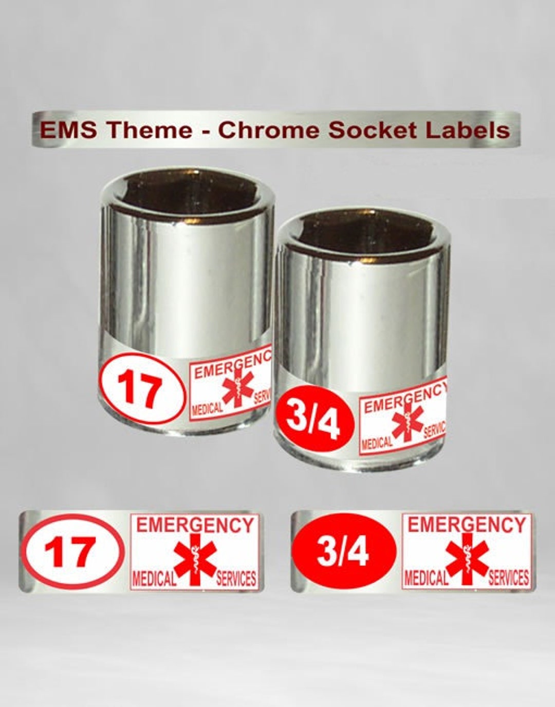 EMT Decals, Limited Edition Chrome Socket Labels, Fits Snap On ...