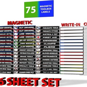 Ultimate Magnetic Toolbox Label Set - 90 Labels for Organizing Box ...
