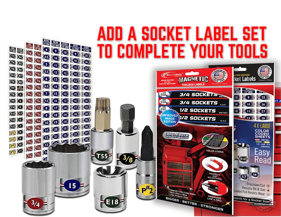 Ultimate Magnetic Toolbox Label Set - 90 Labels for Organizing Box ...