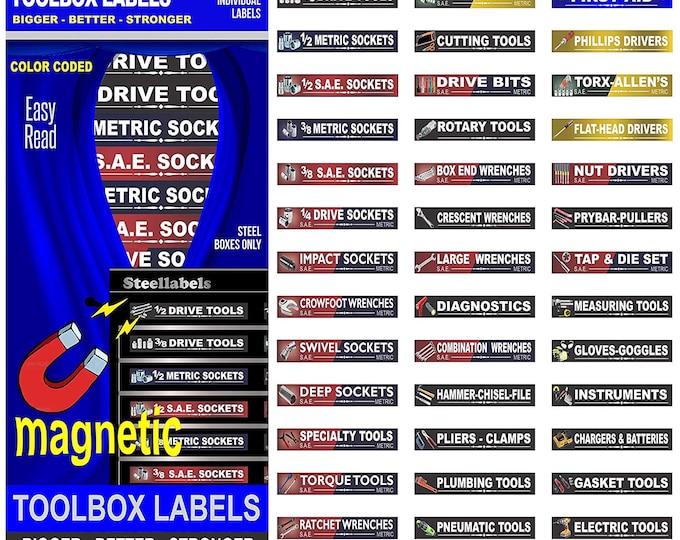 Ultimate Magnetic Toolbox Label Organizer Set for Tool Chest, Boxes ...