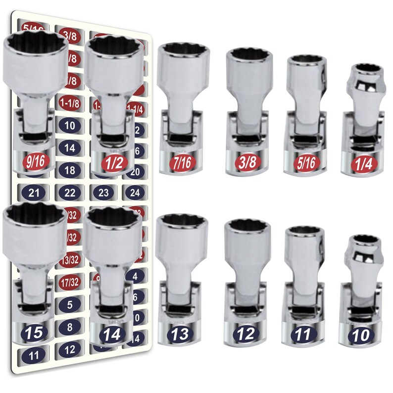 Blue Chrome Socket Labels 3 pack | Etsy