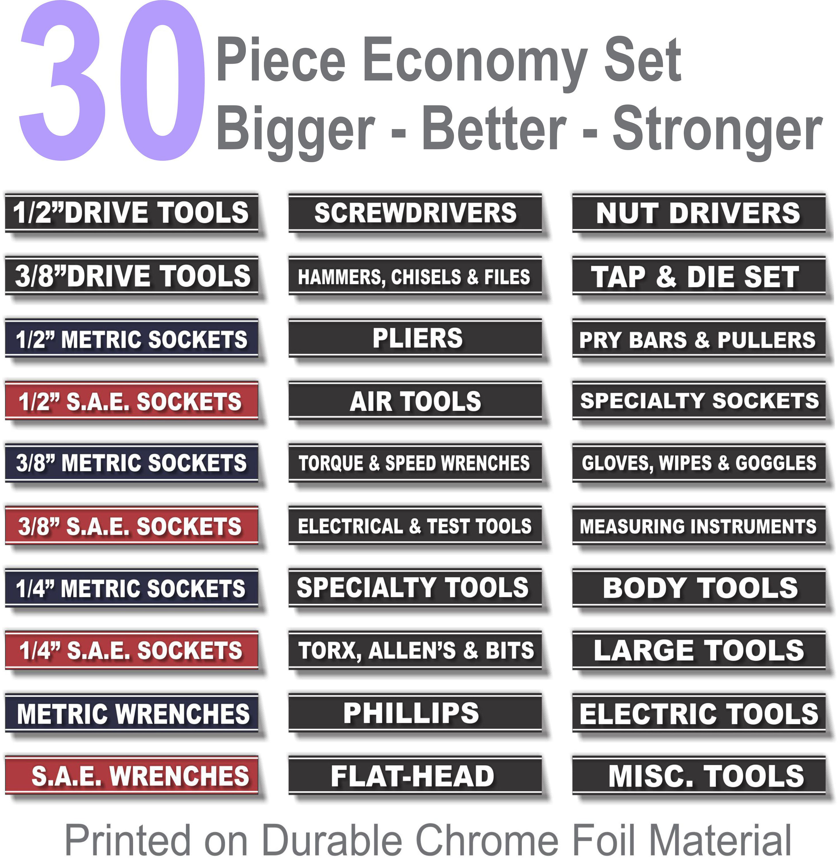 Blue Magnetic Tool Box Organizer Labels - Etsy