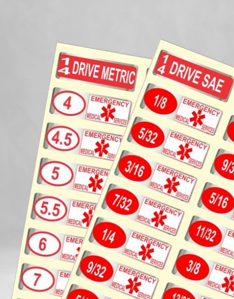 EMT Decals, Limited Edition Chrome Socket Labels, Fits Snap On ...
