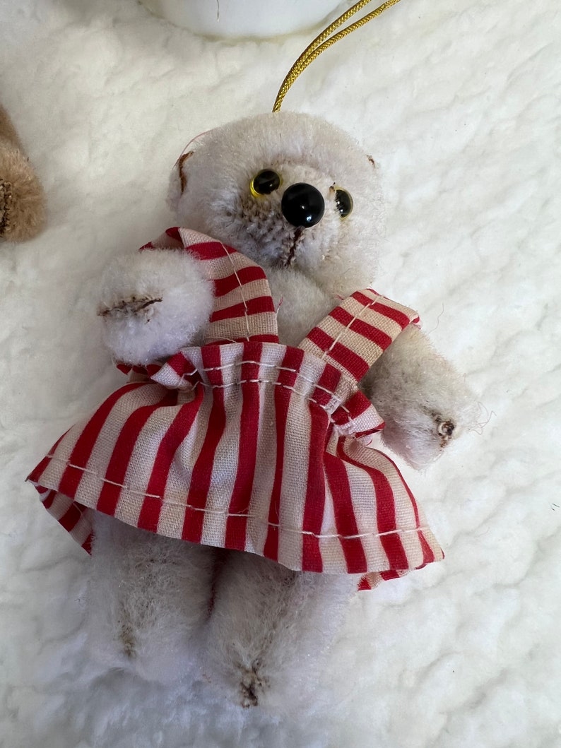 Vintage Jointed Teddy Bear Ornaments Christmas Holiday - Etsy