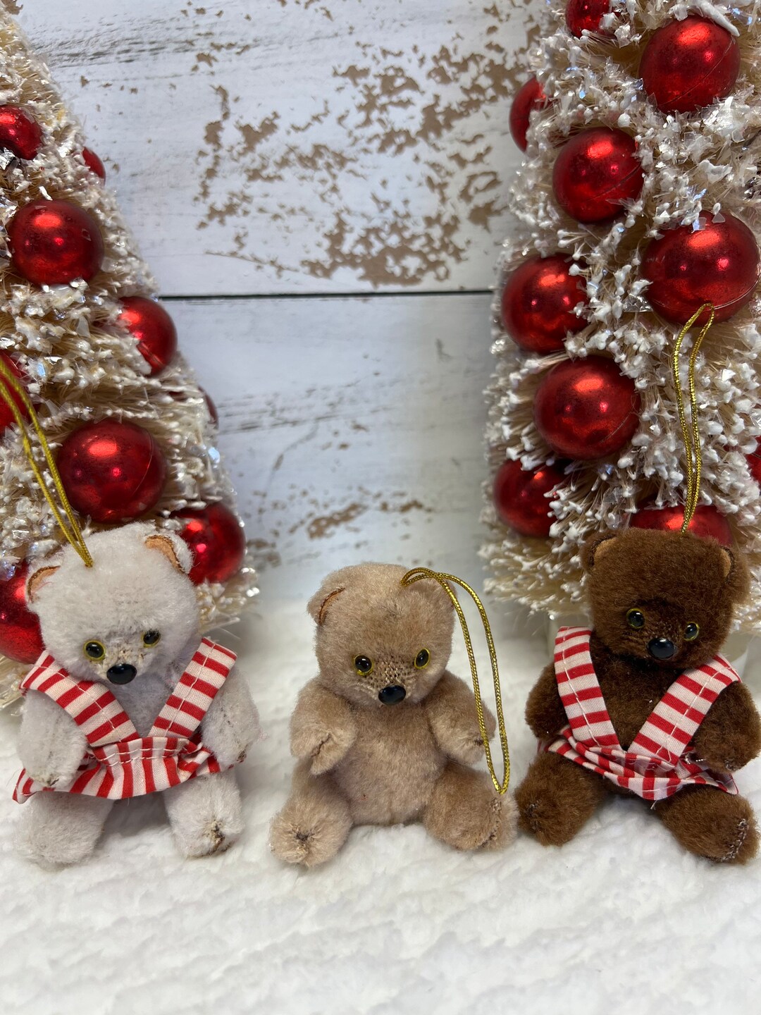 Vintage Jointed Teddy Bear Ornaments Christmas Holiday - Etsy