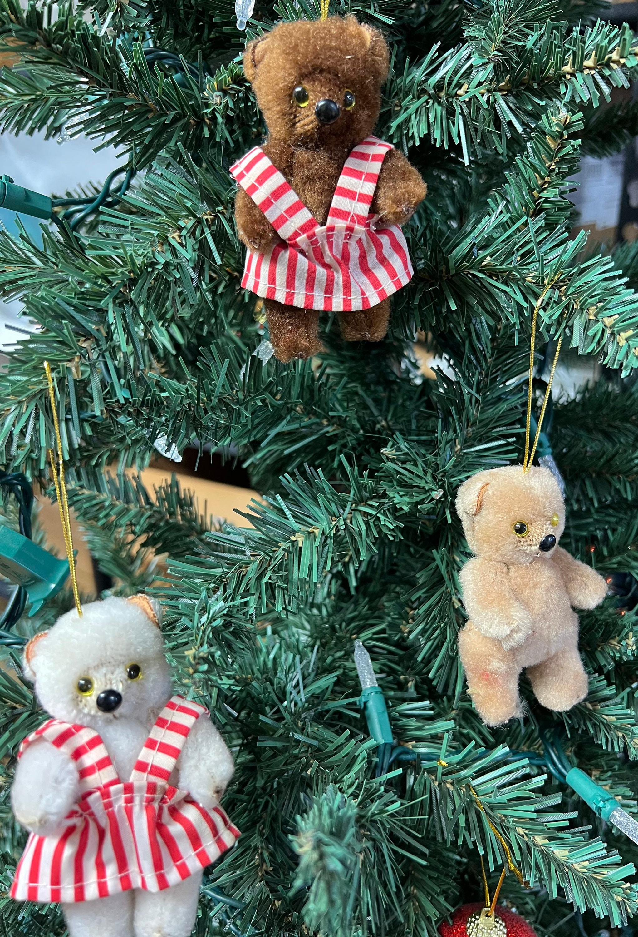 Vintage Jointed Teddy Bear Ornaments Christmas Holiday - Etsy