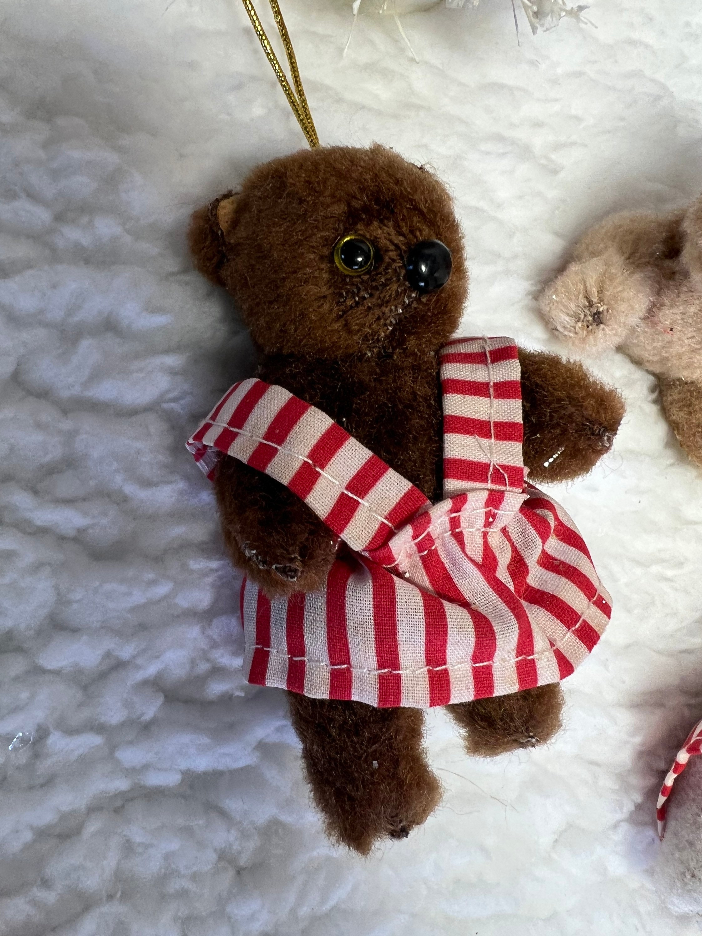 Vintage Jointed Teddy Bear Ornaments Christmas Holiday - Etsy