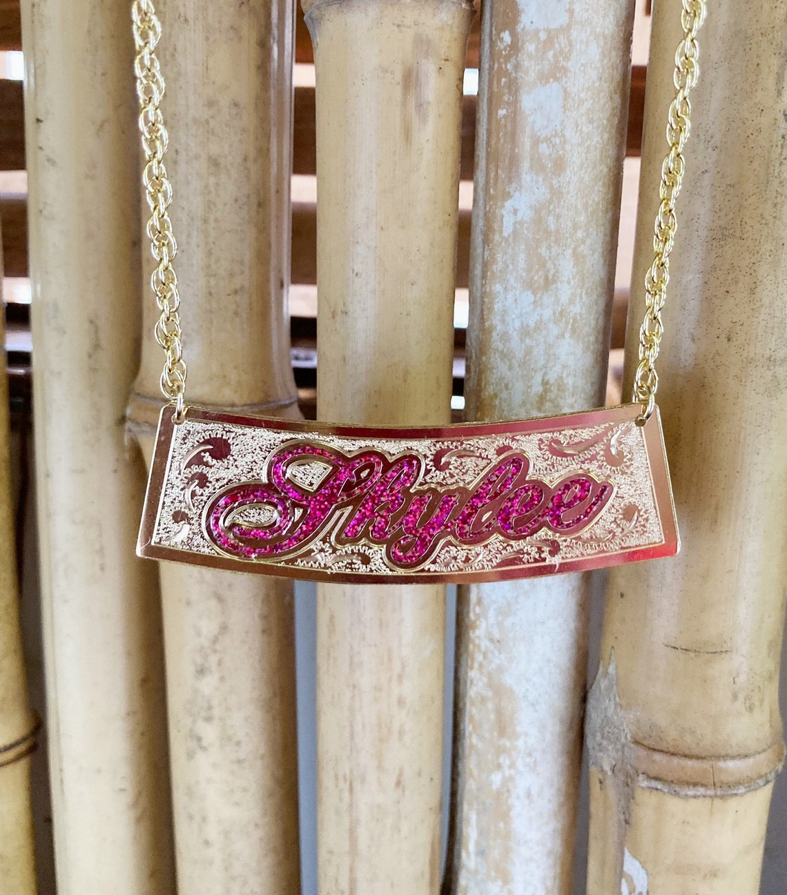 20mm Gold Filled Curved Nameplate for Name Only. - Etsy