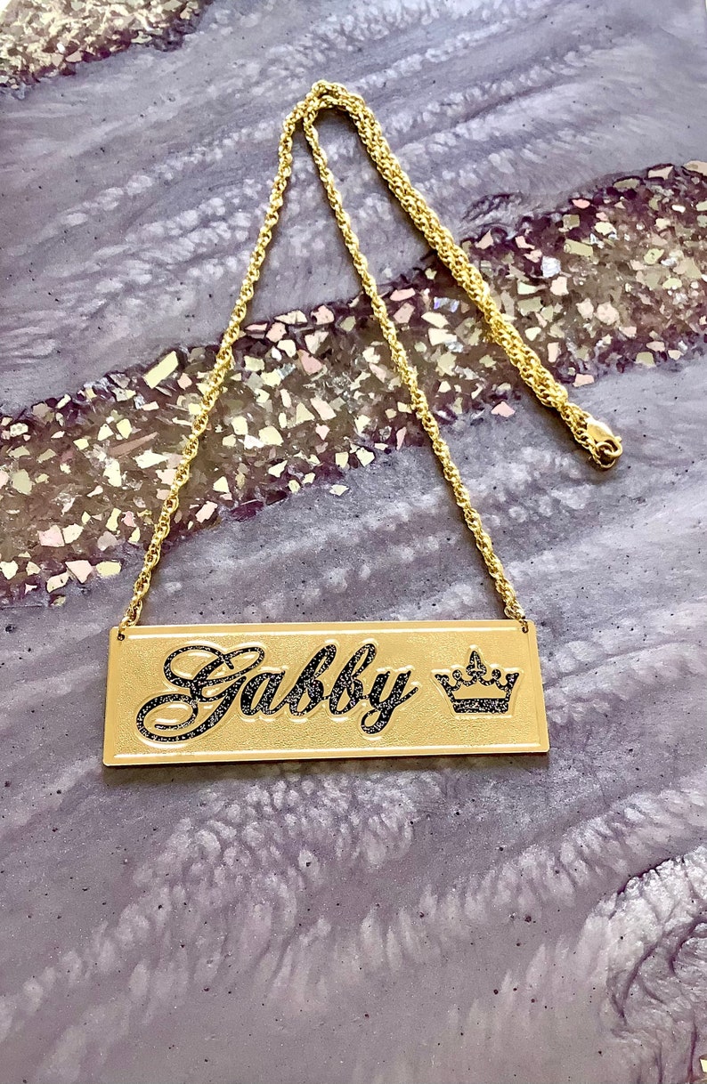 Gold Filled Nameplate With Designs - Etsy