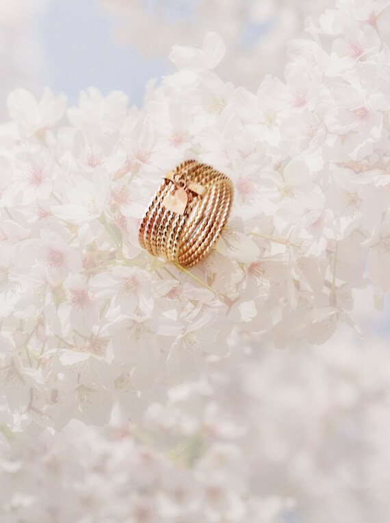 7 days gold filled ring with heart charm | Etsy