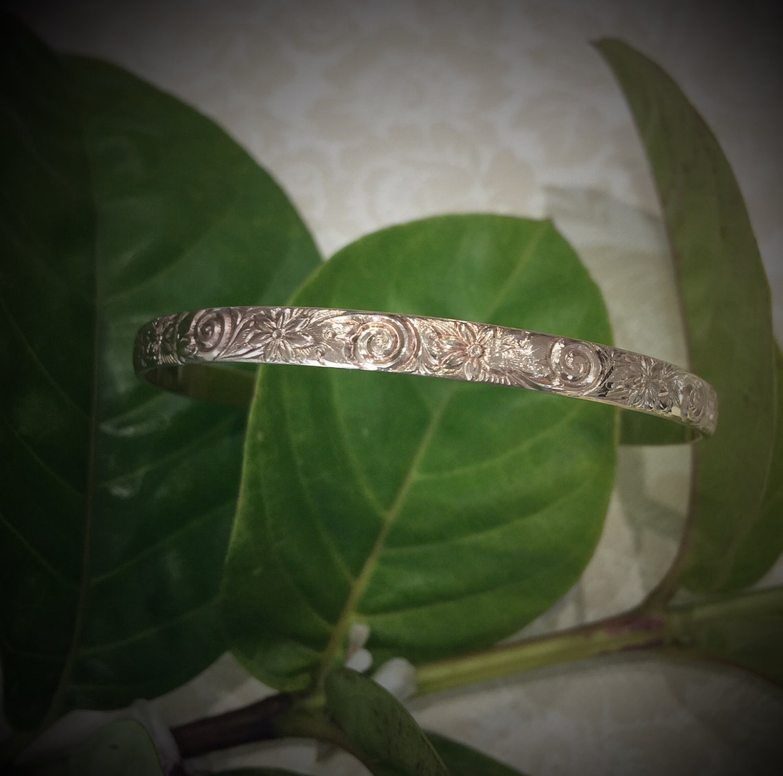 5mm Gold Filled Personalized Hawaiian Bangle - Etsy