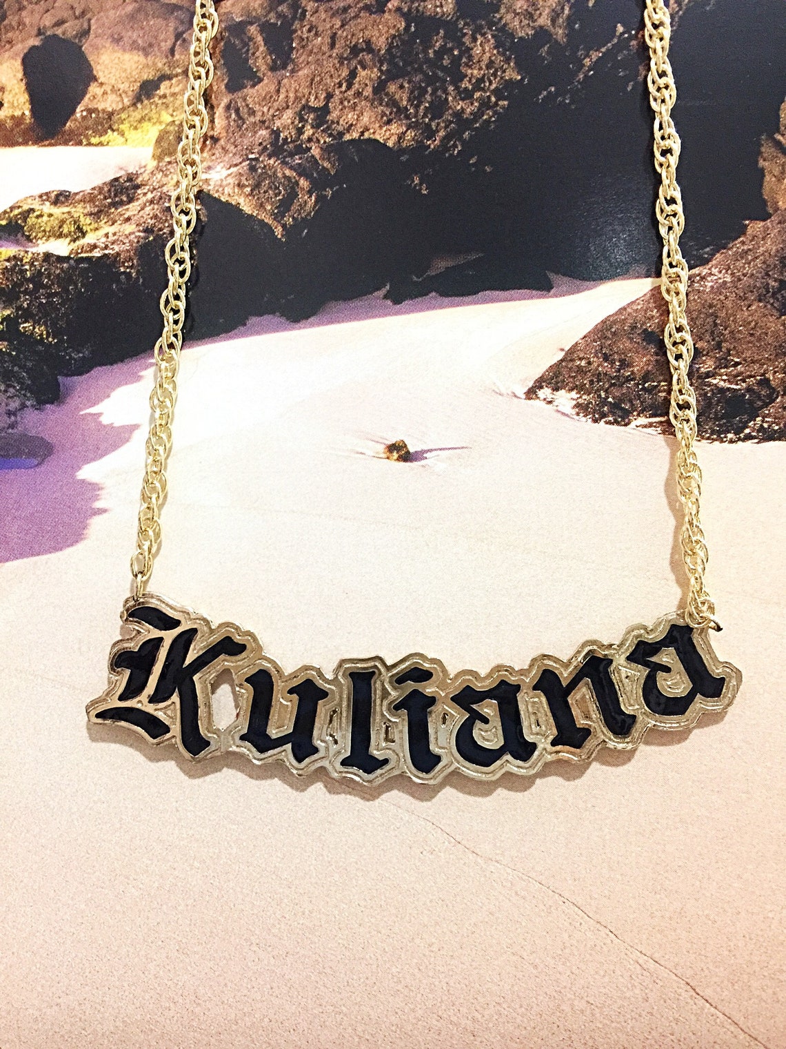 Personalized Gold Filled Name Plate With Cut Out Border - Etsy