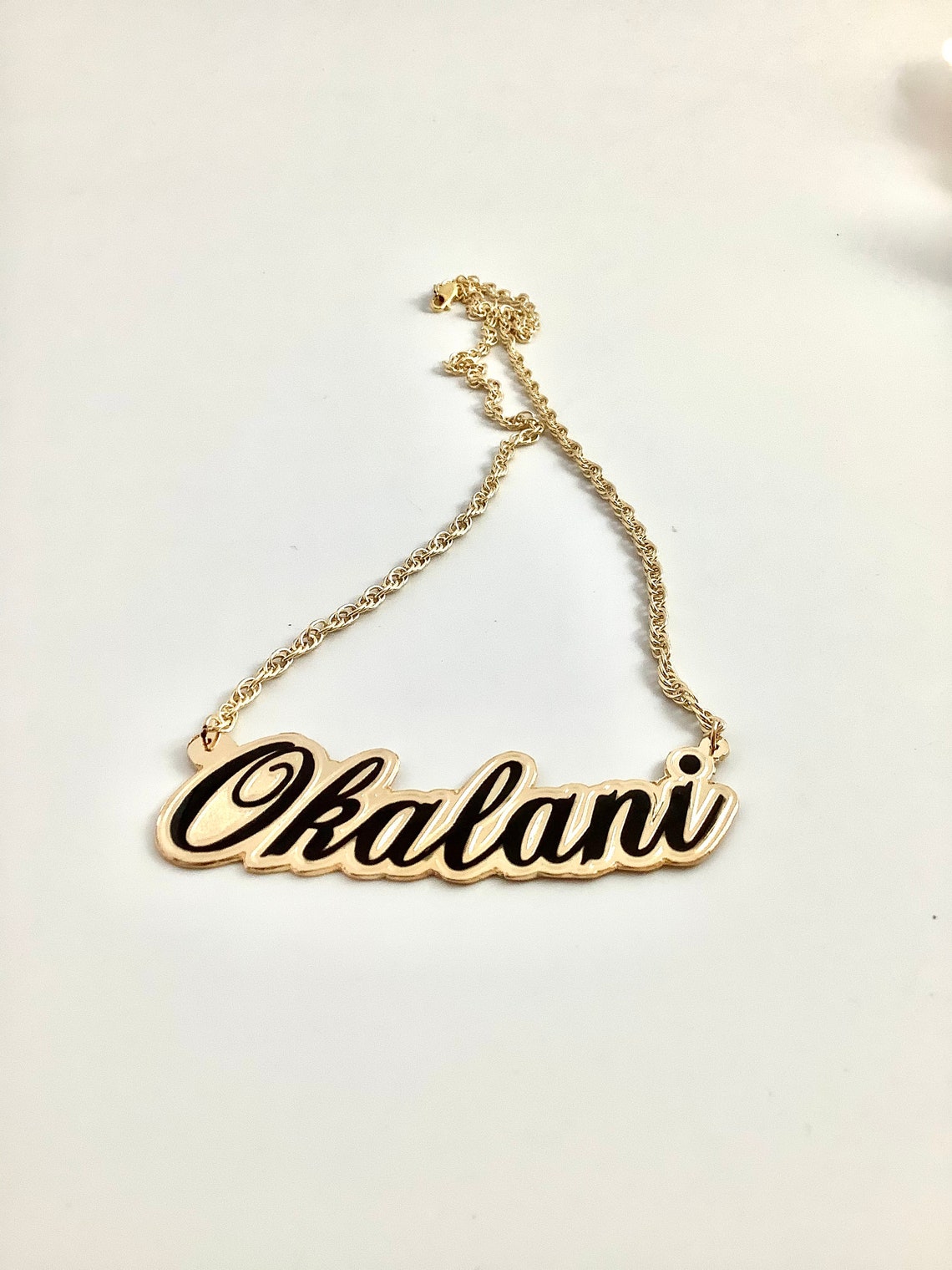 Personalized Gold Filled Name Plate With Cut Out Border - Etsy
