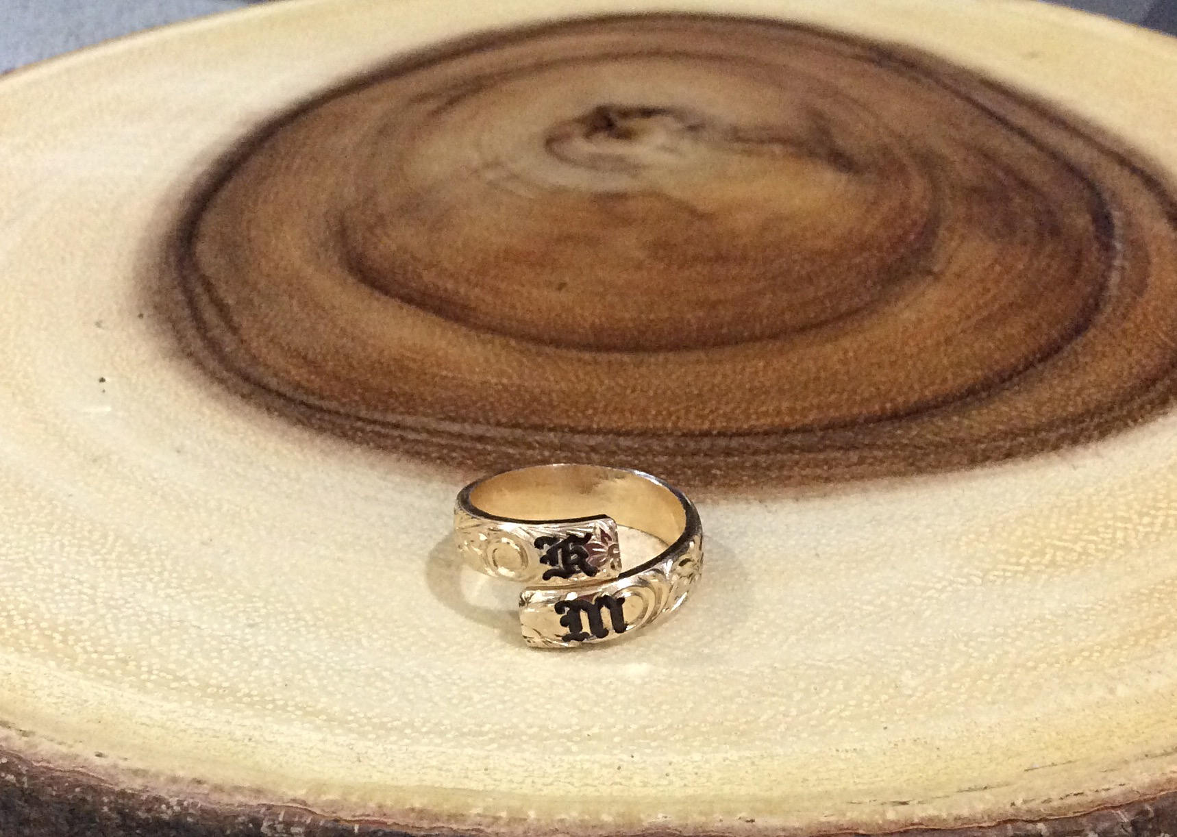 5mm Hawaiian Gold Filled Couple Initials Ring - Etsy
