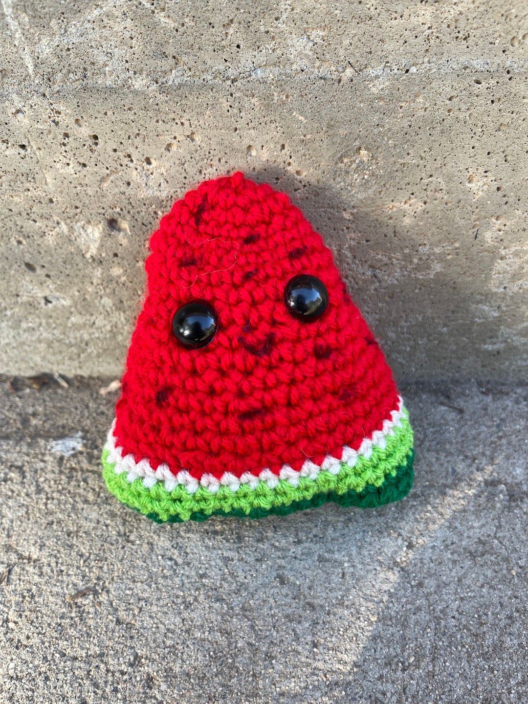 Crochet Watermelon, Crochet Watermelon Stuffie, Handmade Fruit, Fruit ...
