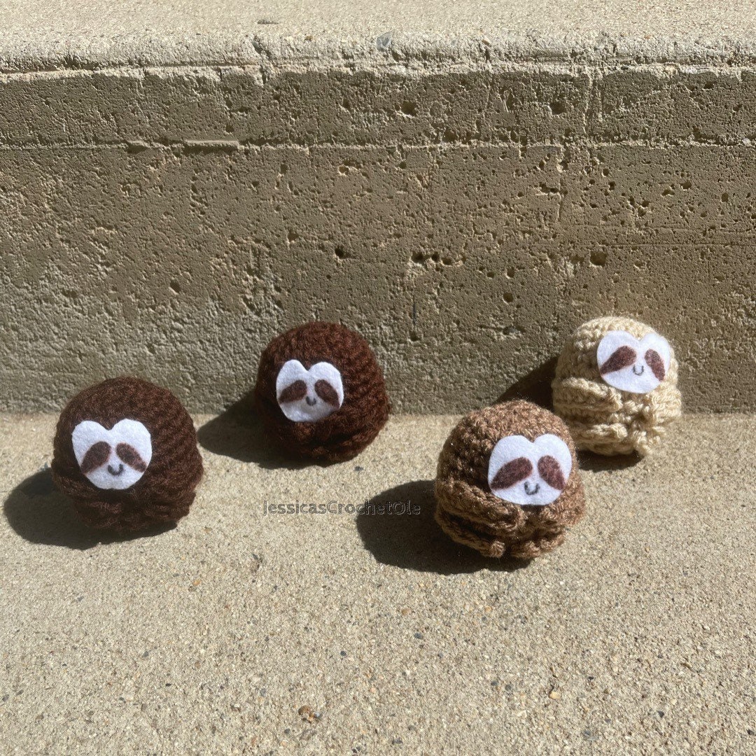 Crochet Mini Sloth, Cute Sloth Keychain, Tiny Sloth Stuffie, Sloth for ...