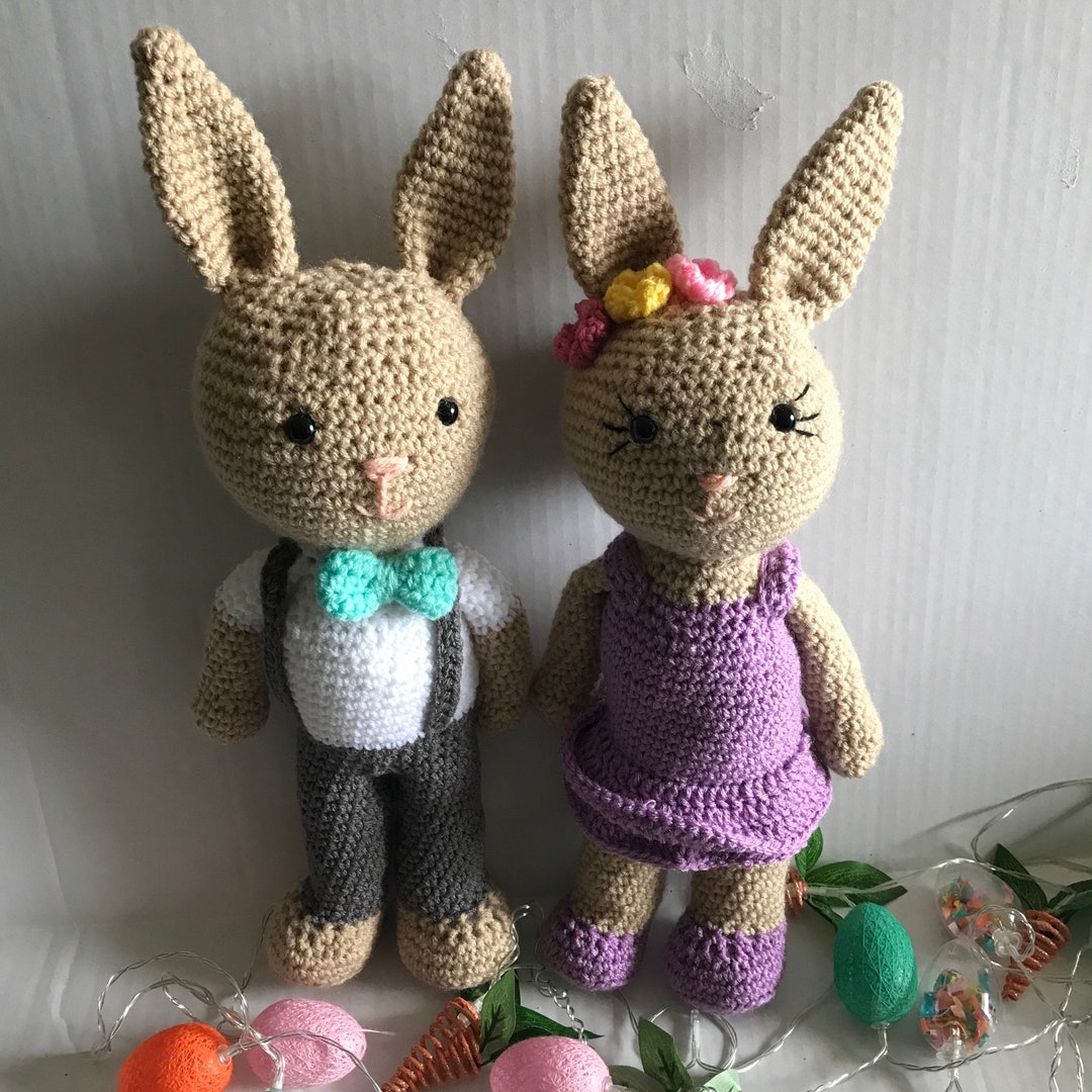 Crochet Rabbit, Boy and Girl Rabbit, Easter Rabbit, Boy and Girl Rabbit ...