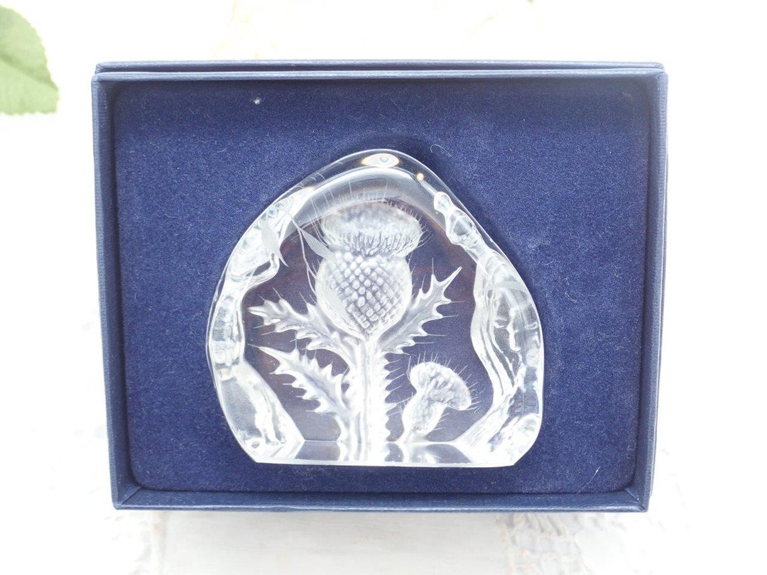 Capredoni Crystal Thistle Paperweight in Box Capredoni - Etsy