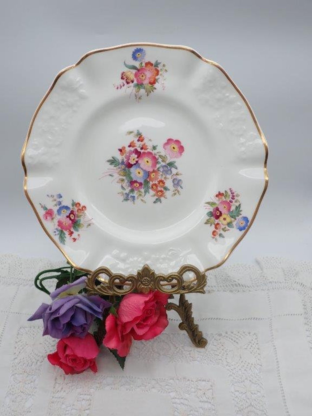 Set of 6 Copeland Spode 8.5 Plates, Spode Plates, Floral China ...