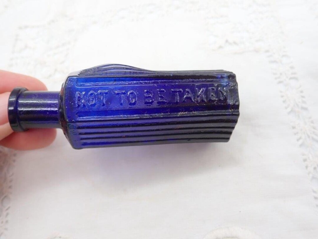 Antique Blue 1 Oz Poison Bottle, Not to Be Taken, Antique Poison Bottle ...