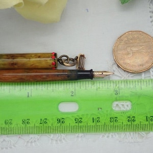 Antique Tiny 14k Nib Peter Pan Ink Pen on Chatelaine Chain - Etsy