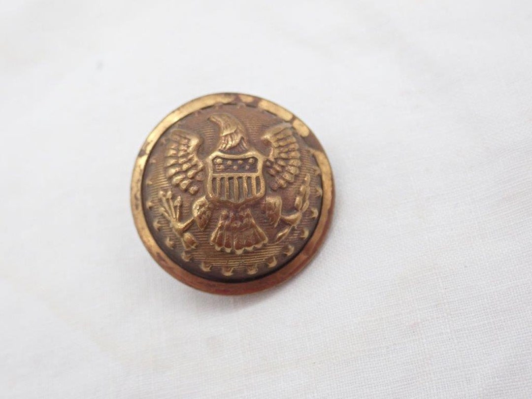 Antique Brass US Military Button, Antique Buttons, Uniform Buttons ...