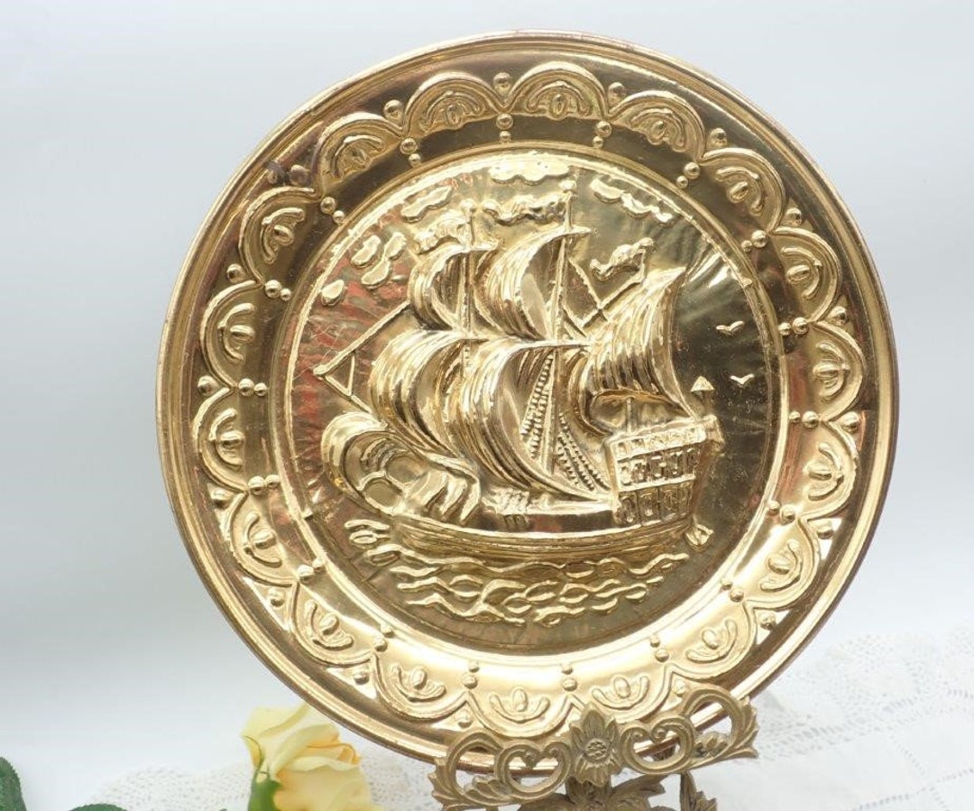 Brass Nautical Plaque, Brass Ship Plaque, Brass Plaque, Nautical Decor ...