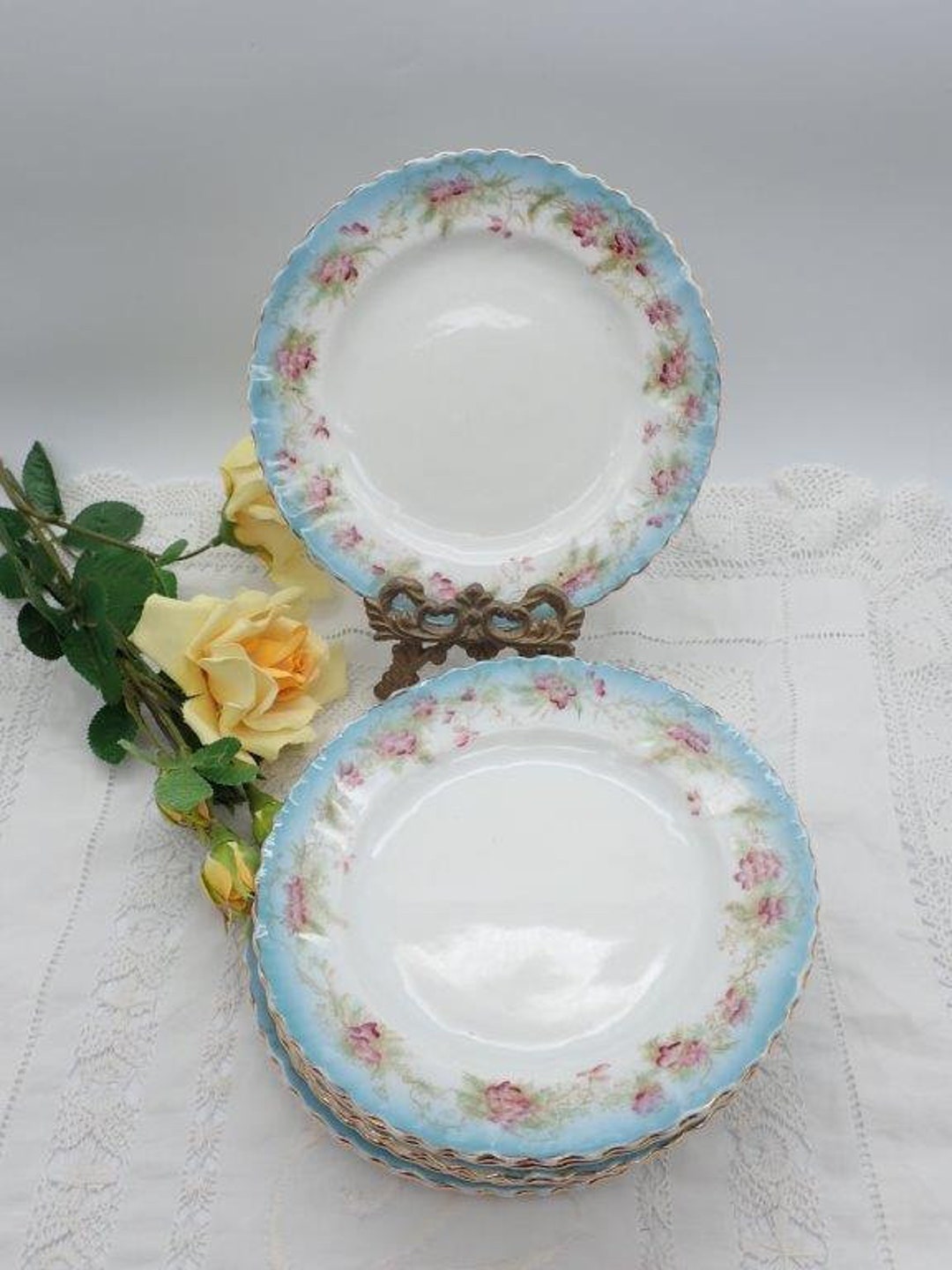 Set 7 Victorian Hand Painted Side Plates, Hand Painted Plates, Antique ...