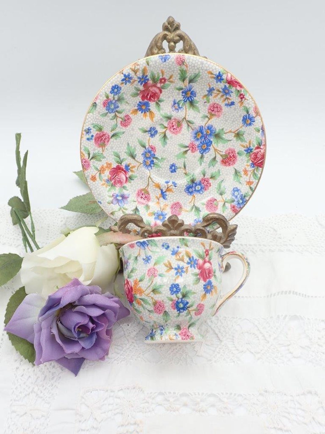 Royal Winton Old Cottage Chintz Tea Cup & Saucer, Chintz, Vintage ...