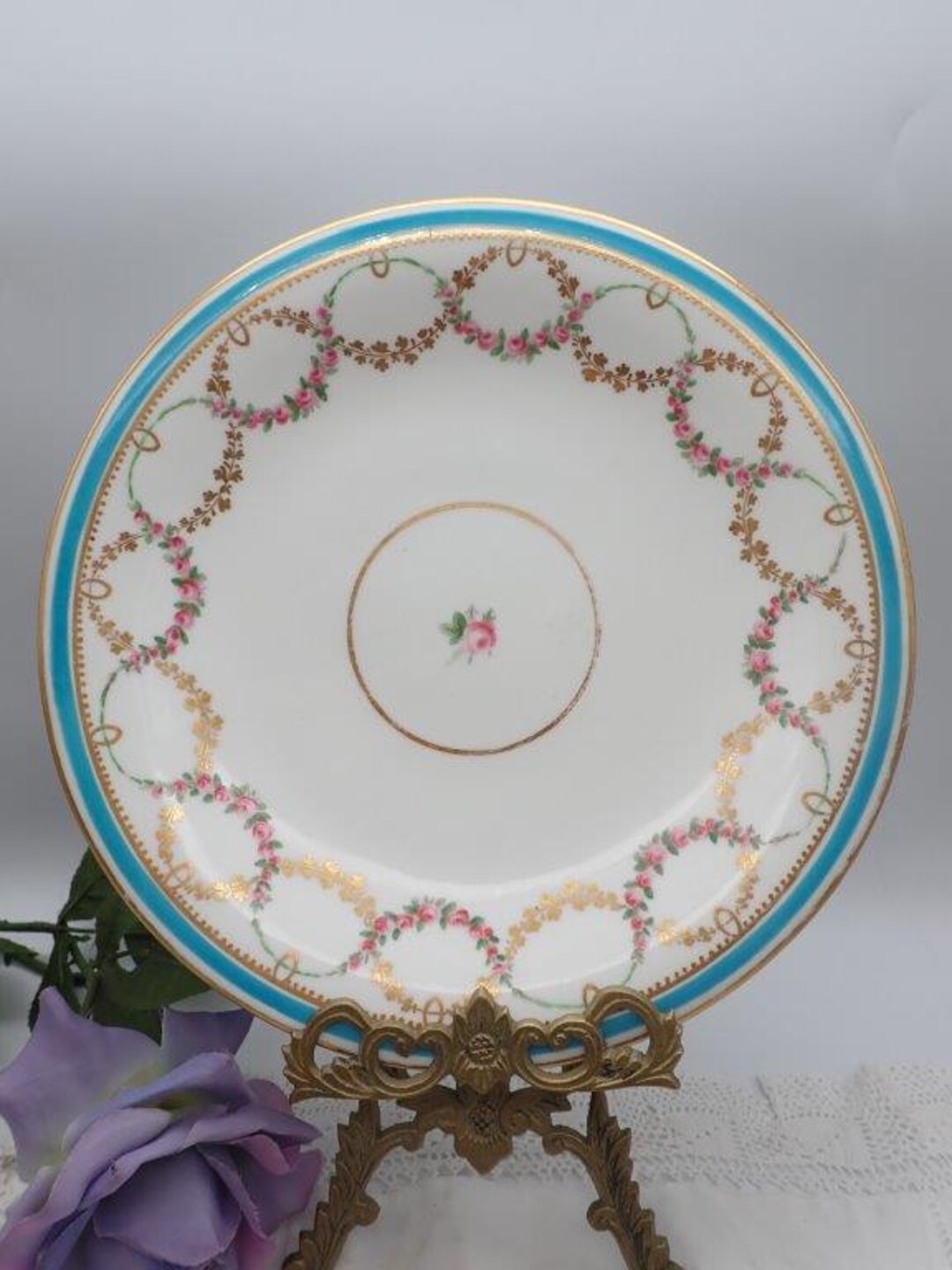 Pretty Victorian Hand Painted Cake Plate/server, Antique Cake Plates ...