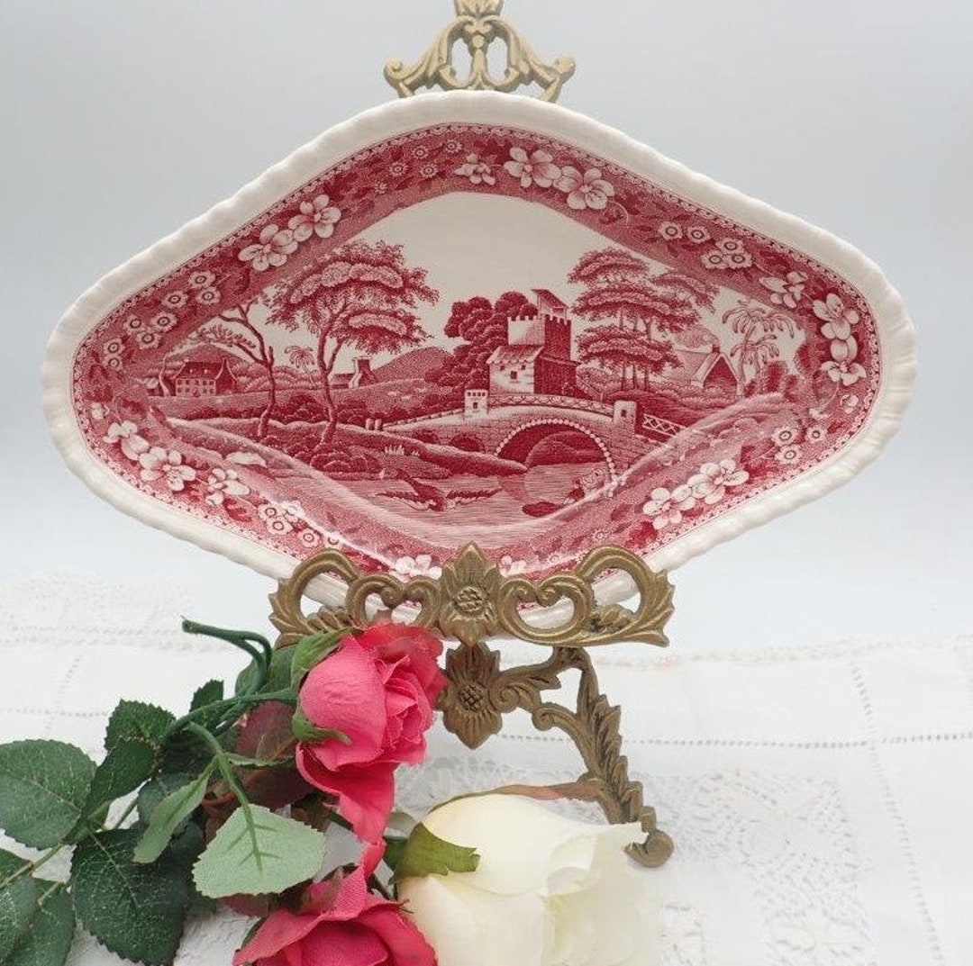 Spode Pink Tower Pickle Dish, Server, Spode Pink Tower, Spode China ...