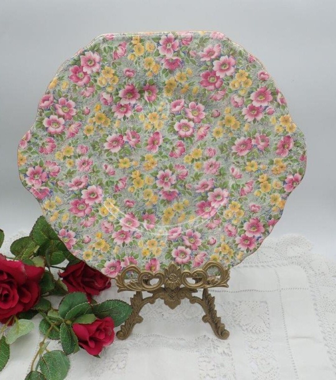 Lord Nelson Ware Briar Rose 9 Chintz Tab Handled Cake Server, Briar ...