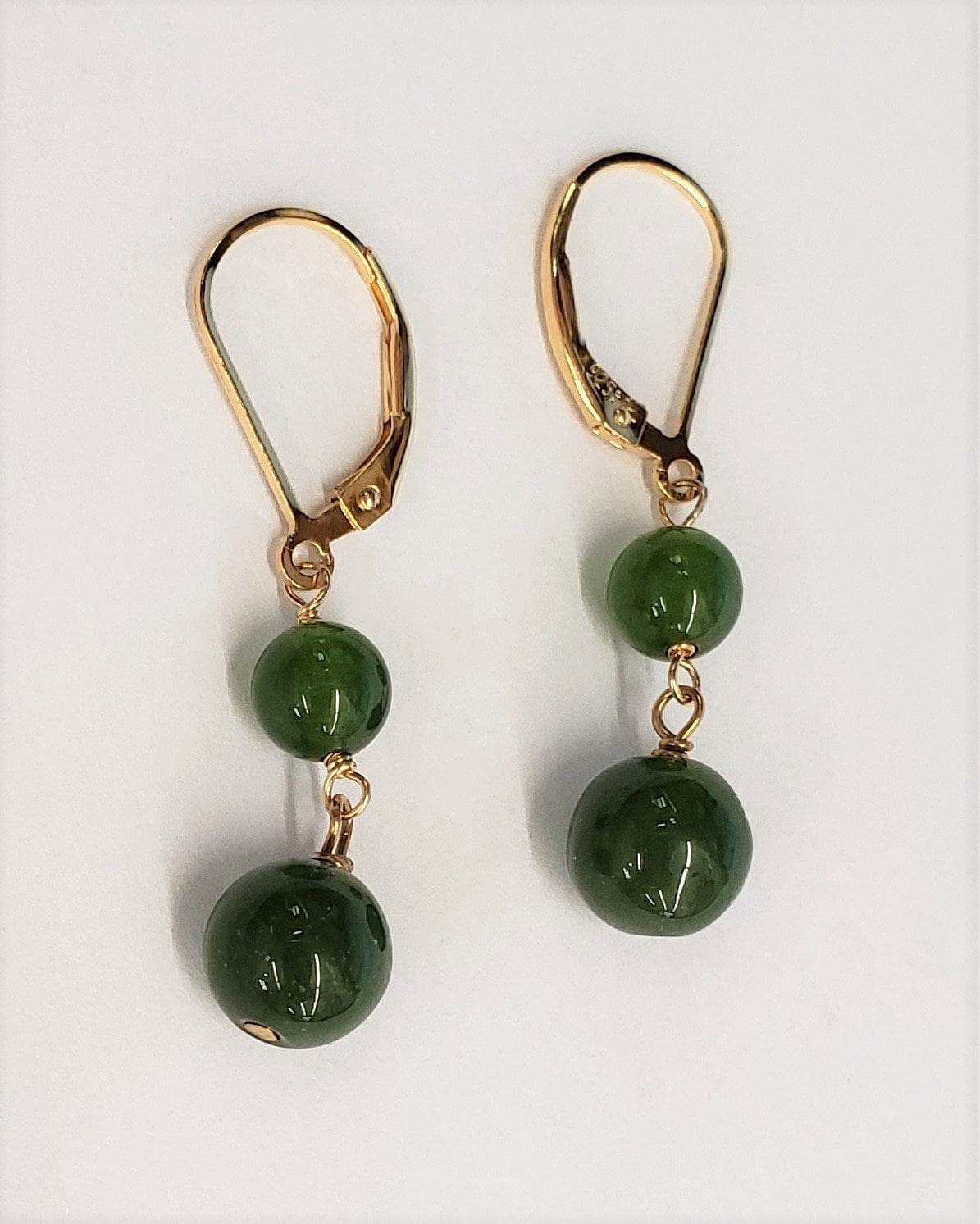 Jade Drop Earrings Made With Lever-back Gold Filled Ear Wires - Etsy