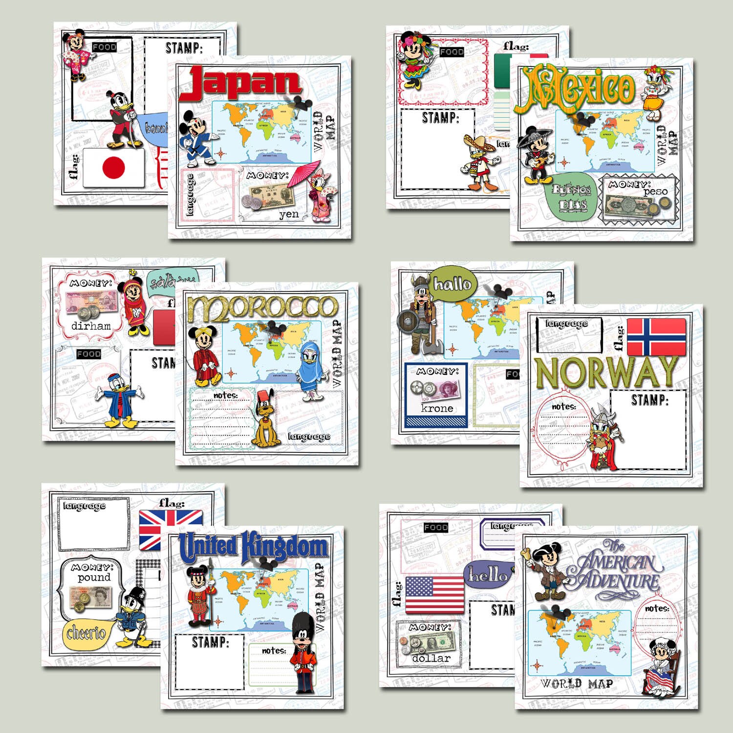 Digital EPCOT World Showcase Printable Passport With Characters - Etsy