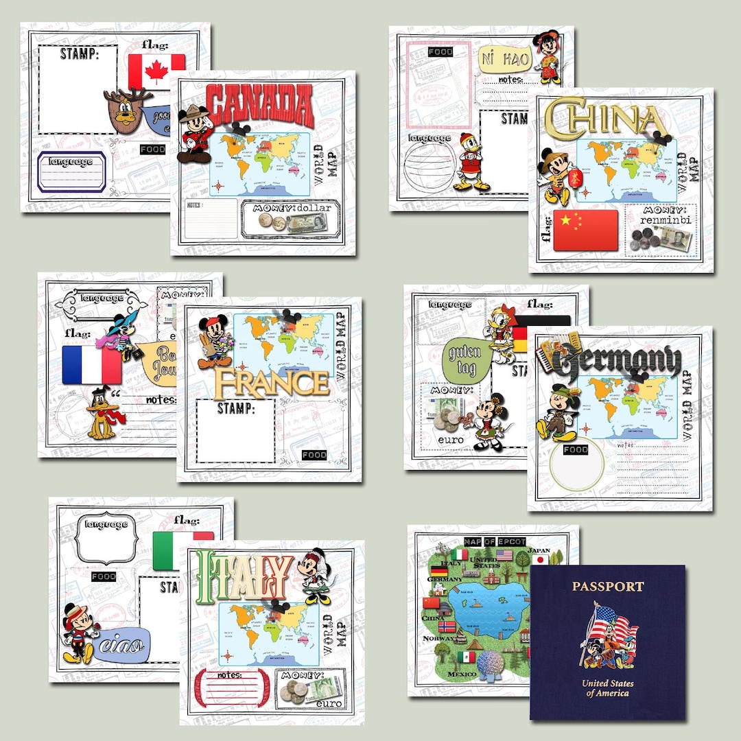 Digital EPCOT World Showcase Printable Passport With Characters - Etsy