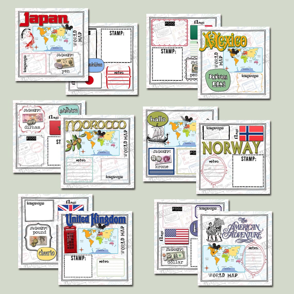 Digital EPCOT World Showcase Printable Passport - Etsy