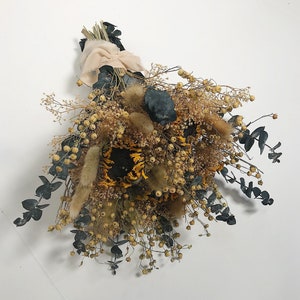 Sunflower Floral Bouquet, Dried Flowers, Preserved Floral, Yellow ...
