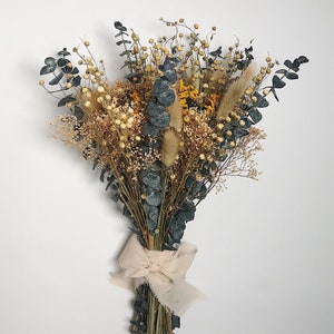 Sunflower Floral Bouquet, Dried Flowers, Preserved Floral, Yellow ...