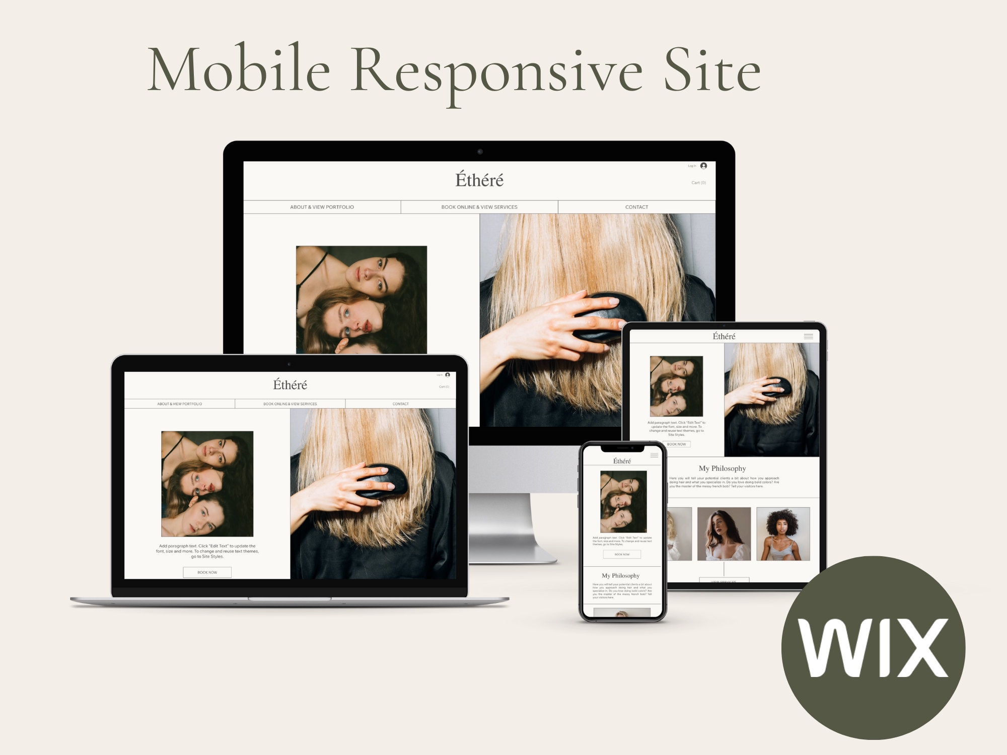 Wix Website Template, Wix Template for Hairstylist, Eyelash Wix Website ...