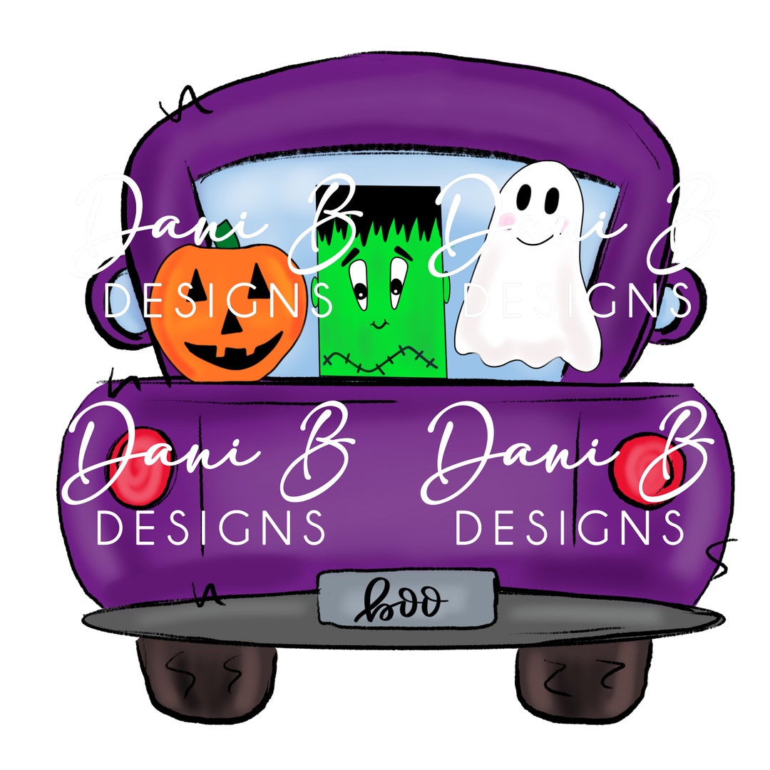 Halloween Truck | Digital Download | Sublimation Design | Hand Drawn ...