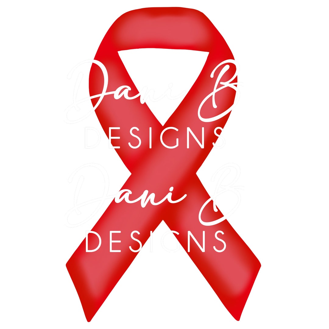 Red Ribbon | Digital Download | Sublimation Design | Hand Drawn ...