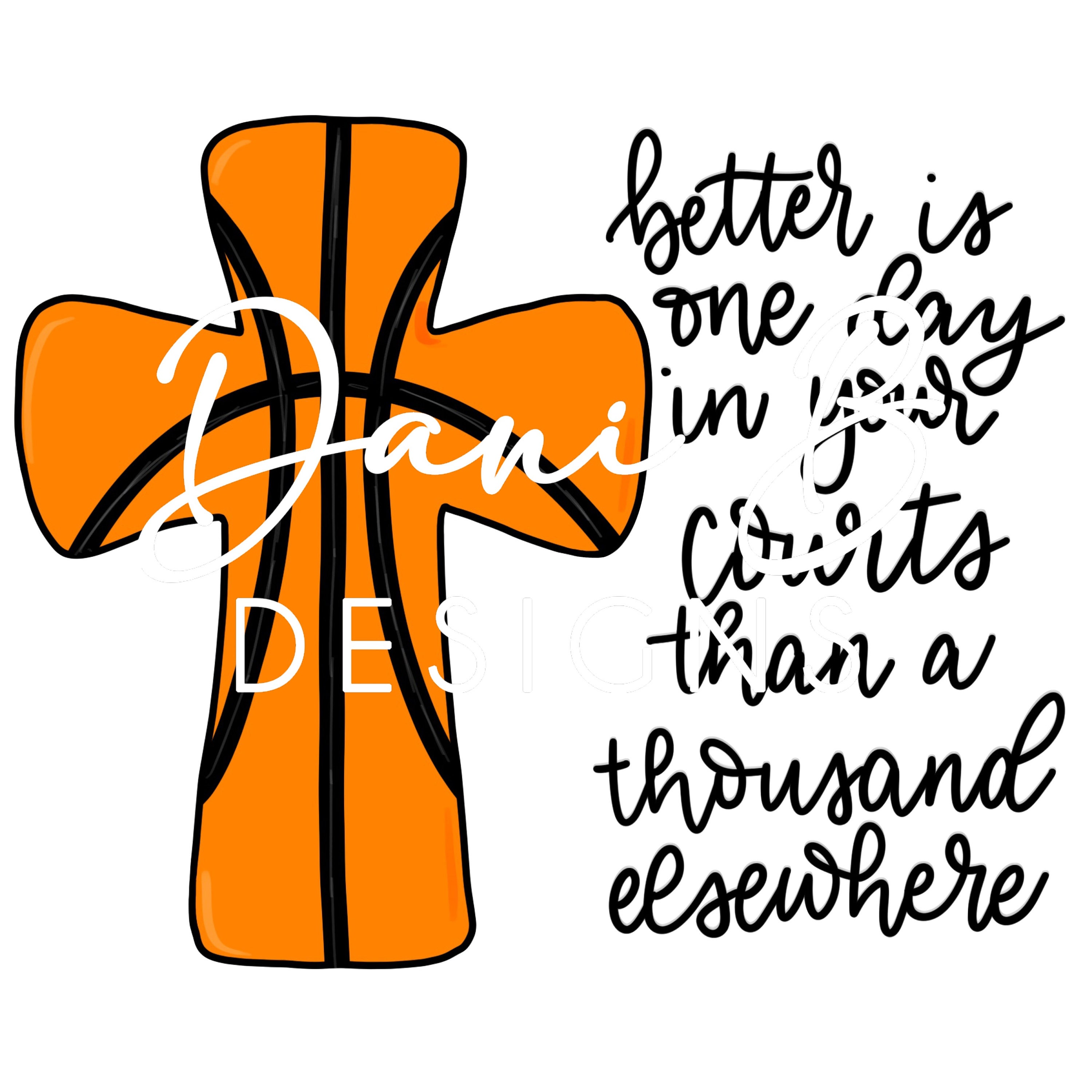 Basketball Cross Psalm 84:10 | Digital Download | Sublimation Design ...