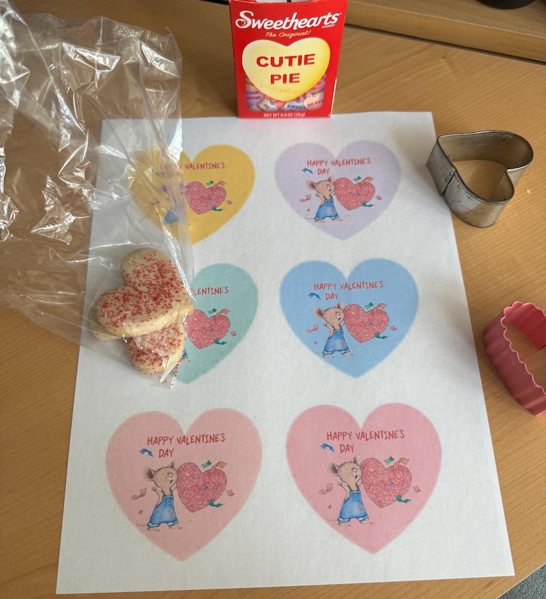Printable Happy Valentine's Day Mouse Card-- Heart Cut Outs! Cute and ...