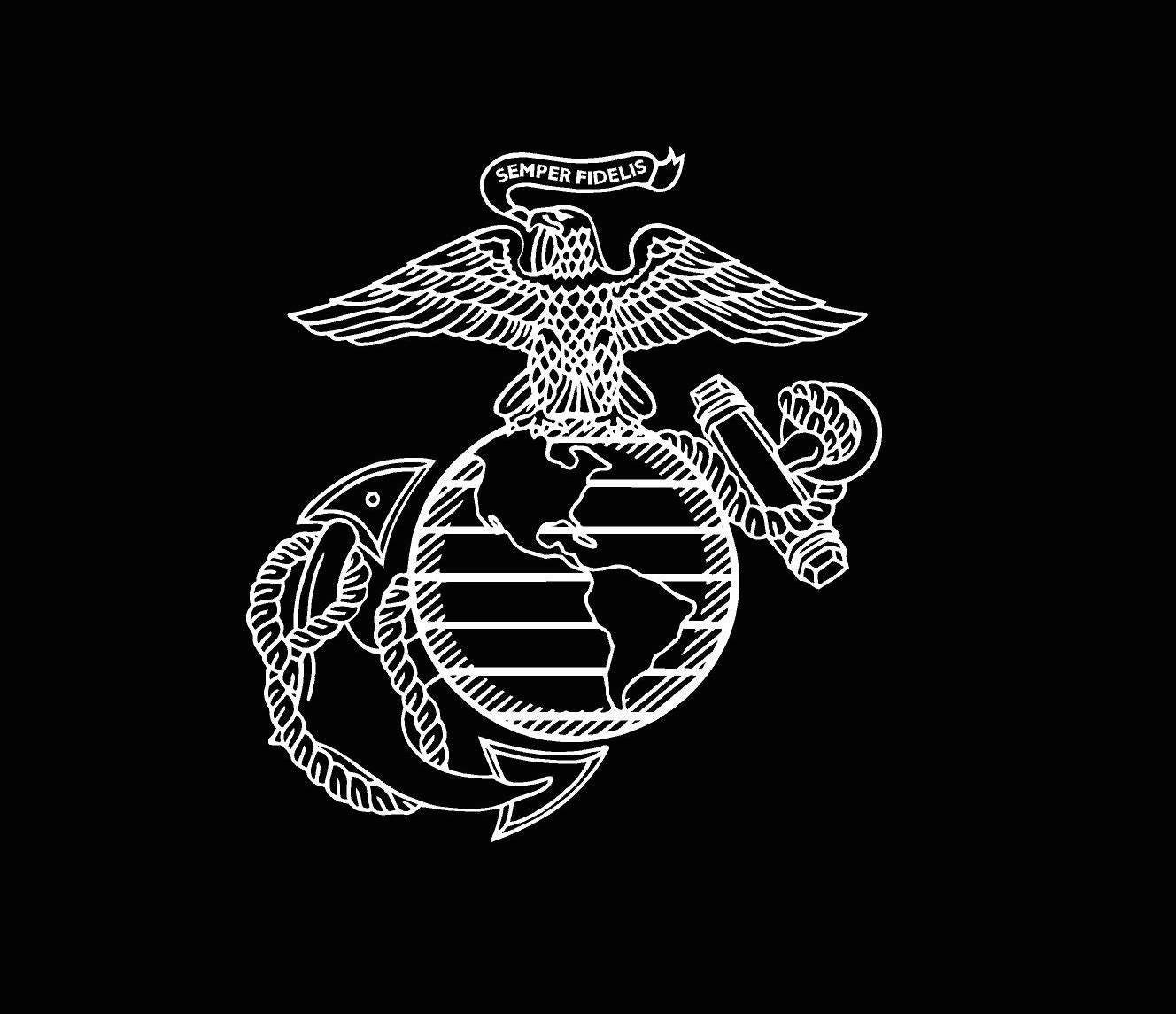 Military Us Marine Corps Vinyl Decal Usmc Car Decal Truck Usmc Etsy