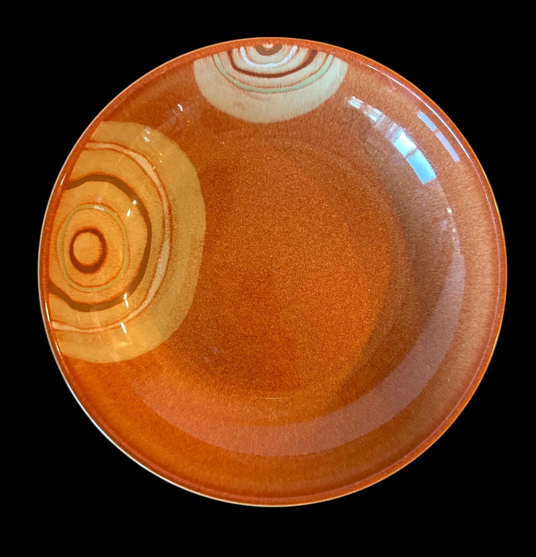 Vintage Denby Fire Chilli Pasta Bowl Orange Swirl 8.625” England Priced ...