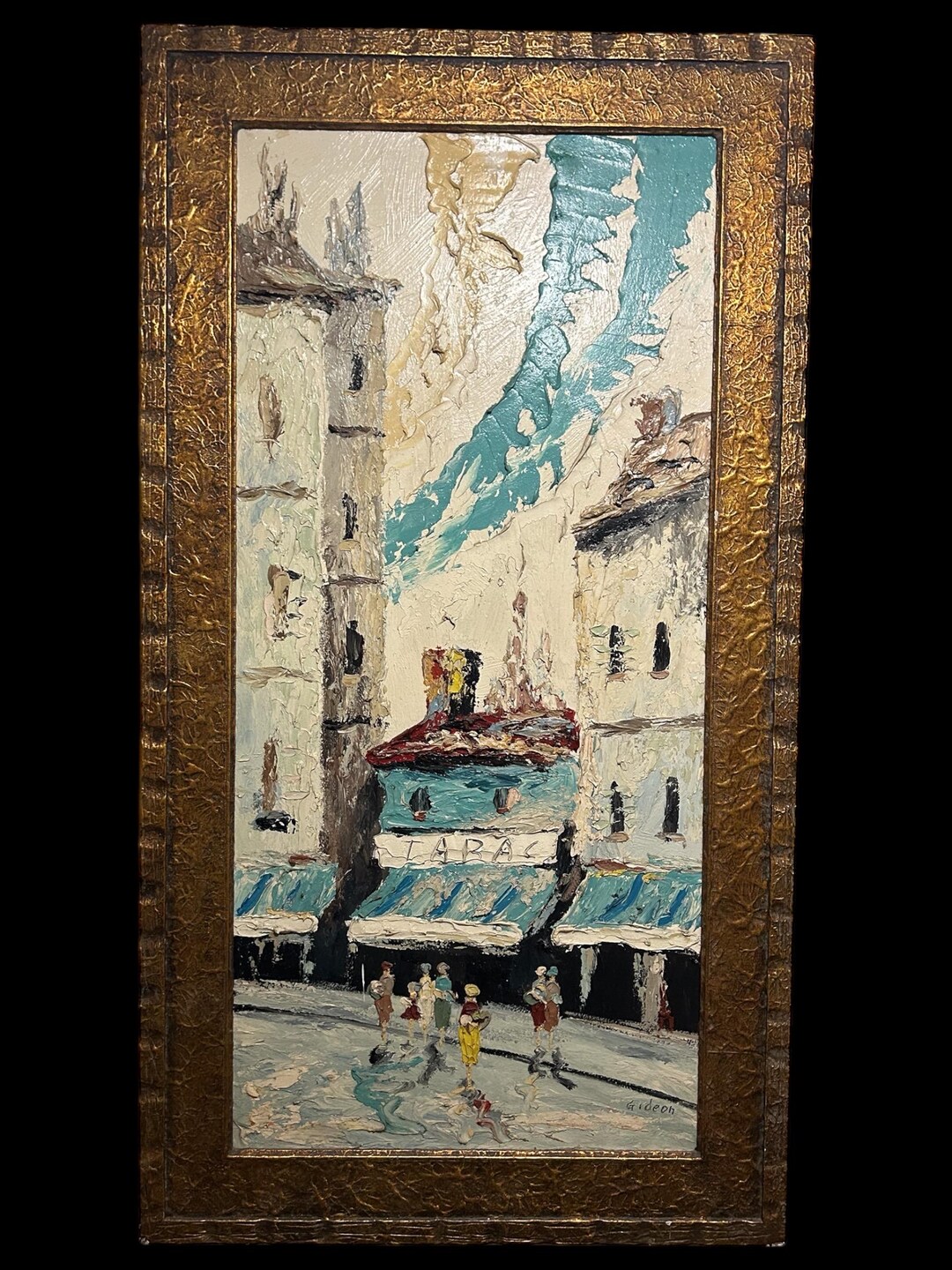 Vintage Original Elmo Gideon Paris French Street Scene Impasto “tabac ...